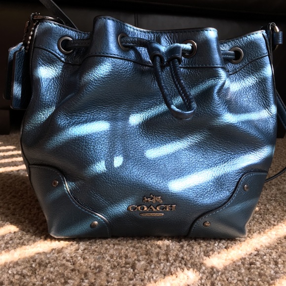 Coach | Bags | Nwt Coach Baby Mickey Drawstring Bag Metallic Blue ...